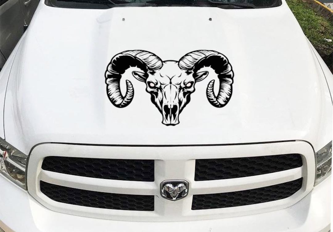 Ram Skull Decal , Truck Hood Decal, Large Hood Decal , Universal Fit ...