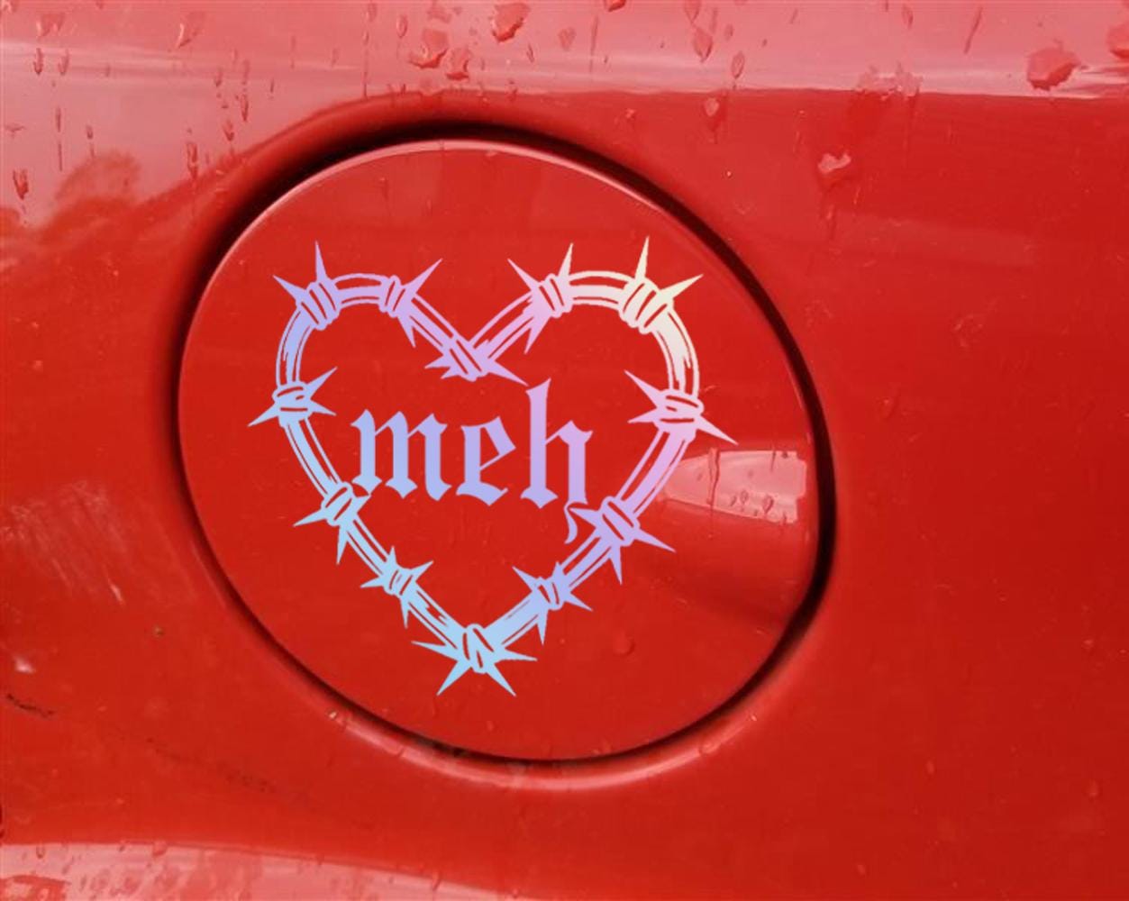 Meh Tank Decal - Thorn Heart Decal - Gothic Car Decal - Windshield Car ...
