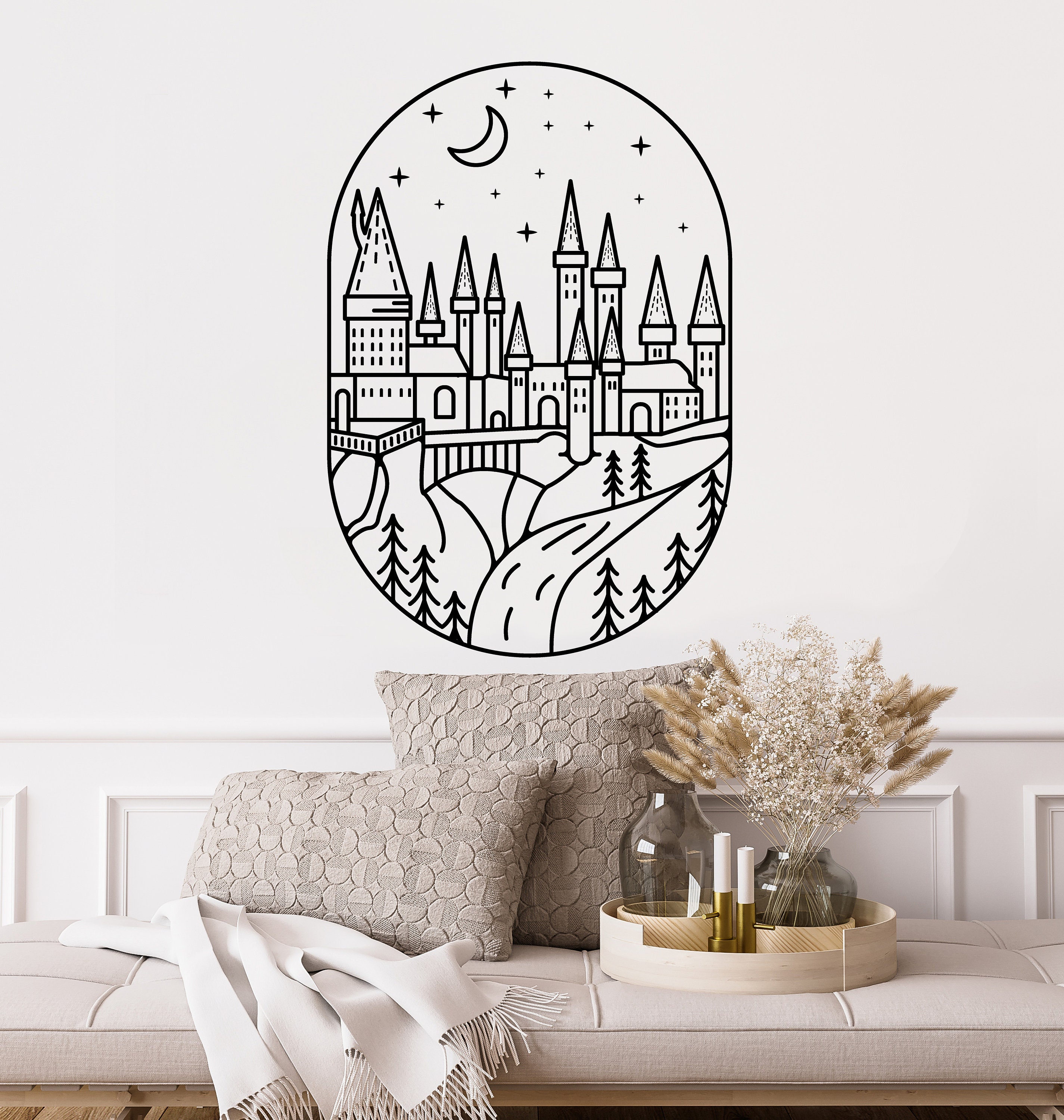 Magic Castle Wall Decal, Wizard Wall Decal, Magic Wall Décor, Nursery ...