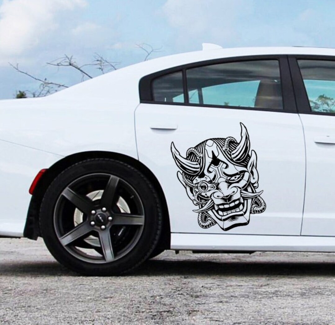 Japanese Mask Car Decal - Devil Car Decal - JDM Car Decal - Sports Car ...