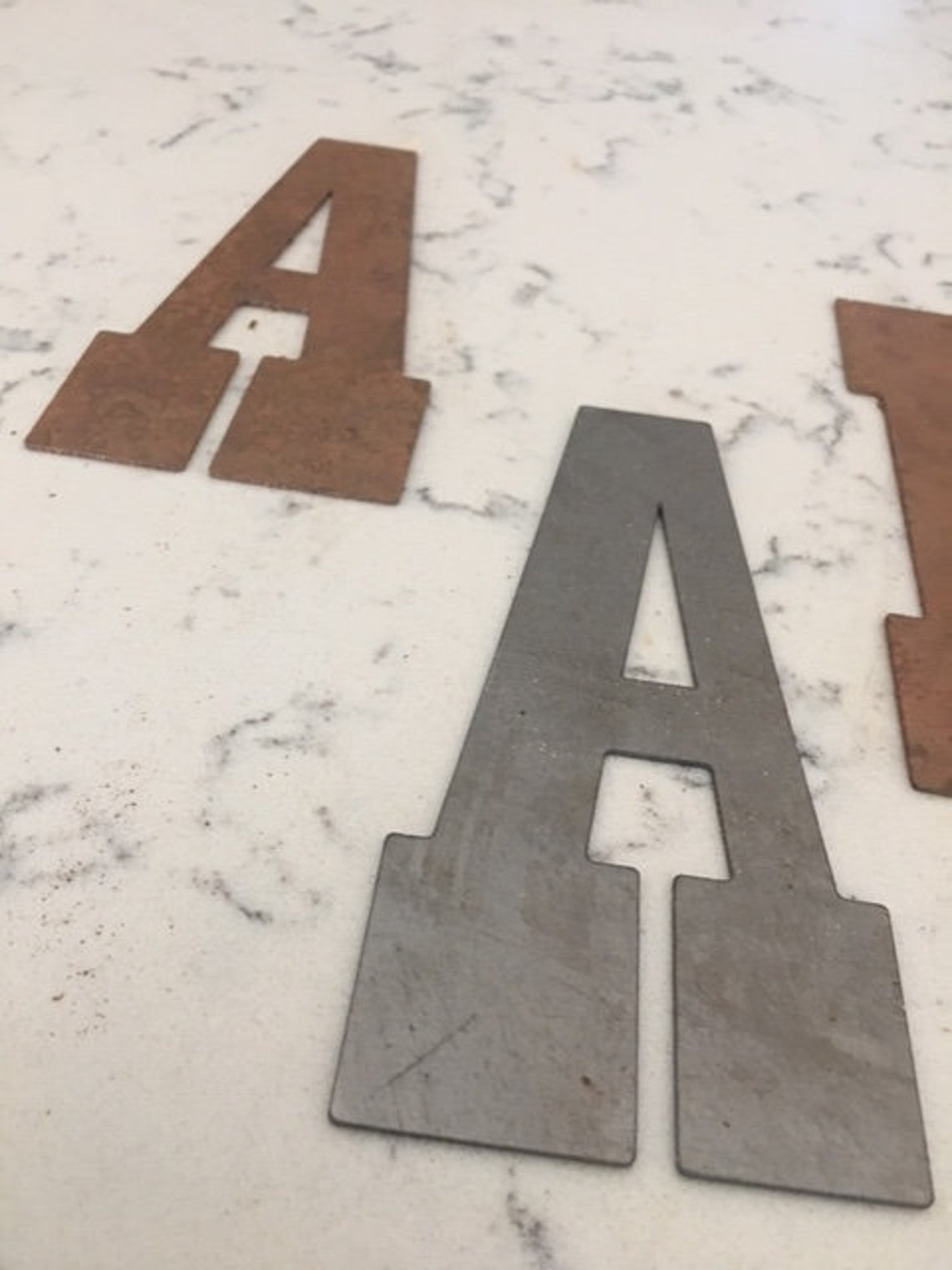 2 Inch Metal Letters Rusty or Natural Steel Finish - Etsy