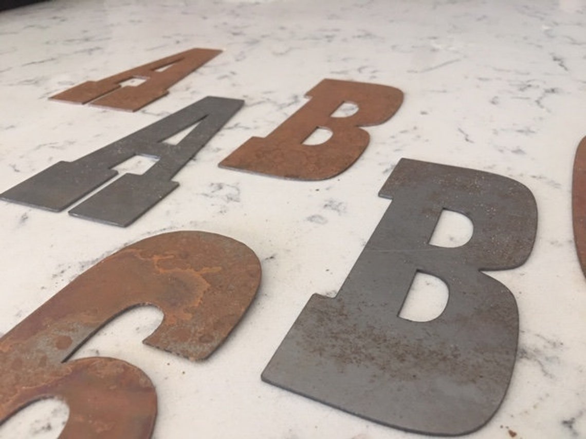 12 Inch Metal Letters-RUSTY or NATURAL-Crafts-DIY Metal | Etsy