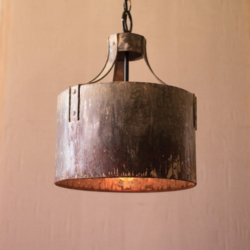 Rustic Metal Pendant Light Made From Reclaimed Wine Barrels - Etsy