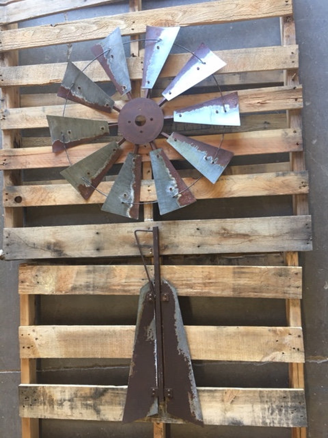 30 Inch Rustic Full Windmill Head WITH Small Rustic Tail | Etsy