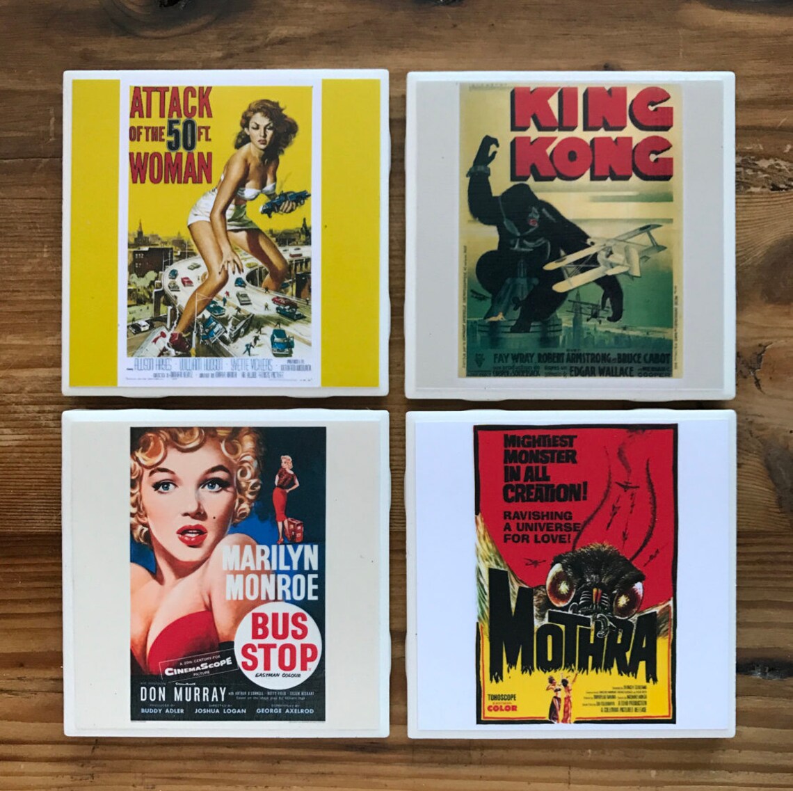 Your Favorite Movie Poster Custom Coasters Set | Etsy