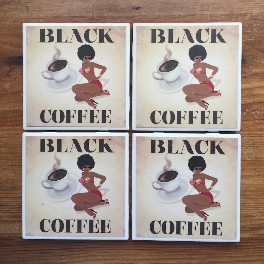Black Coffee Pin up Girl Coasters-ready - Etsy