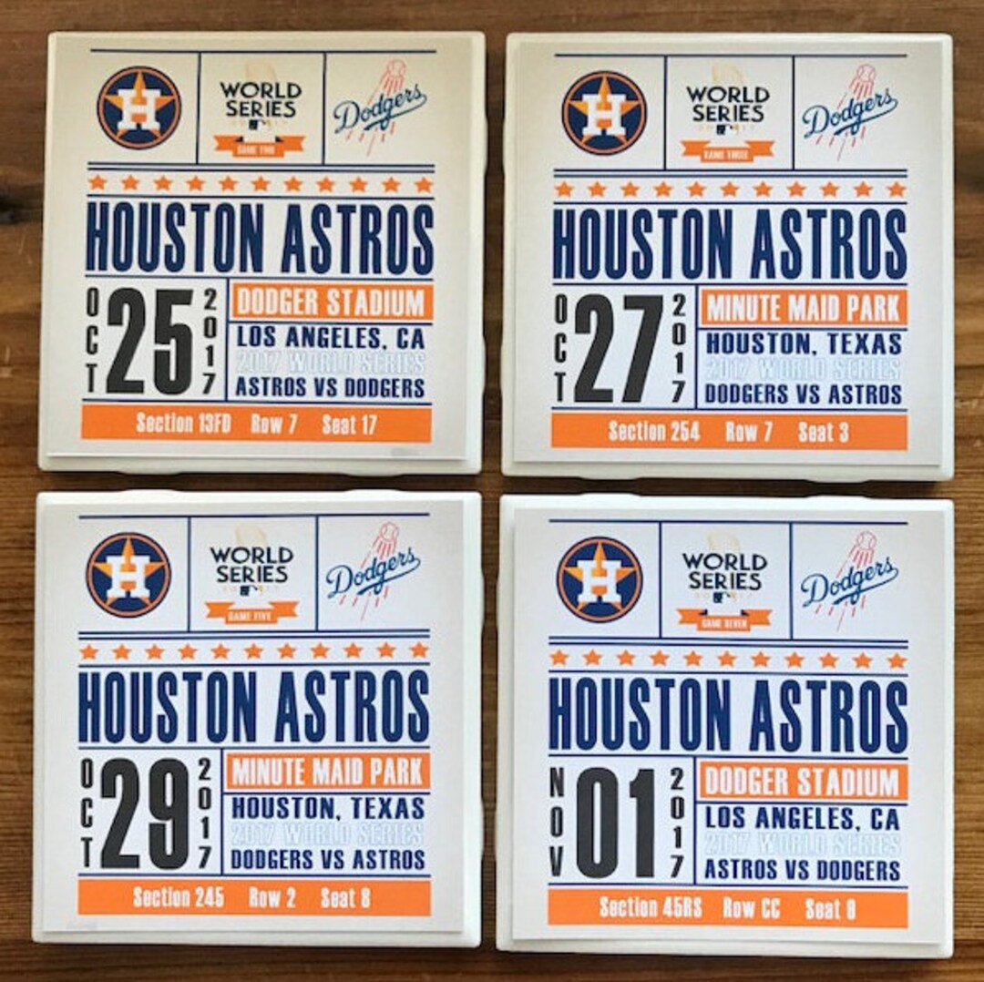 Houston Astros World Series Ticket Coasters - Etsy