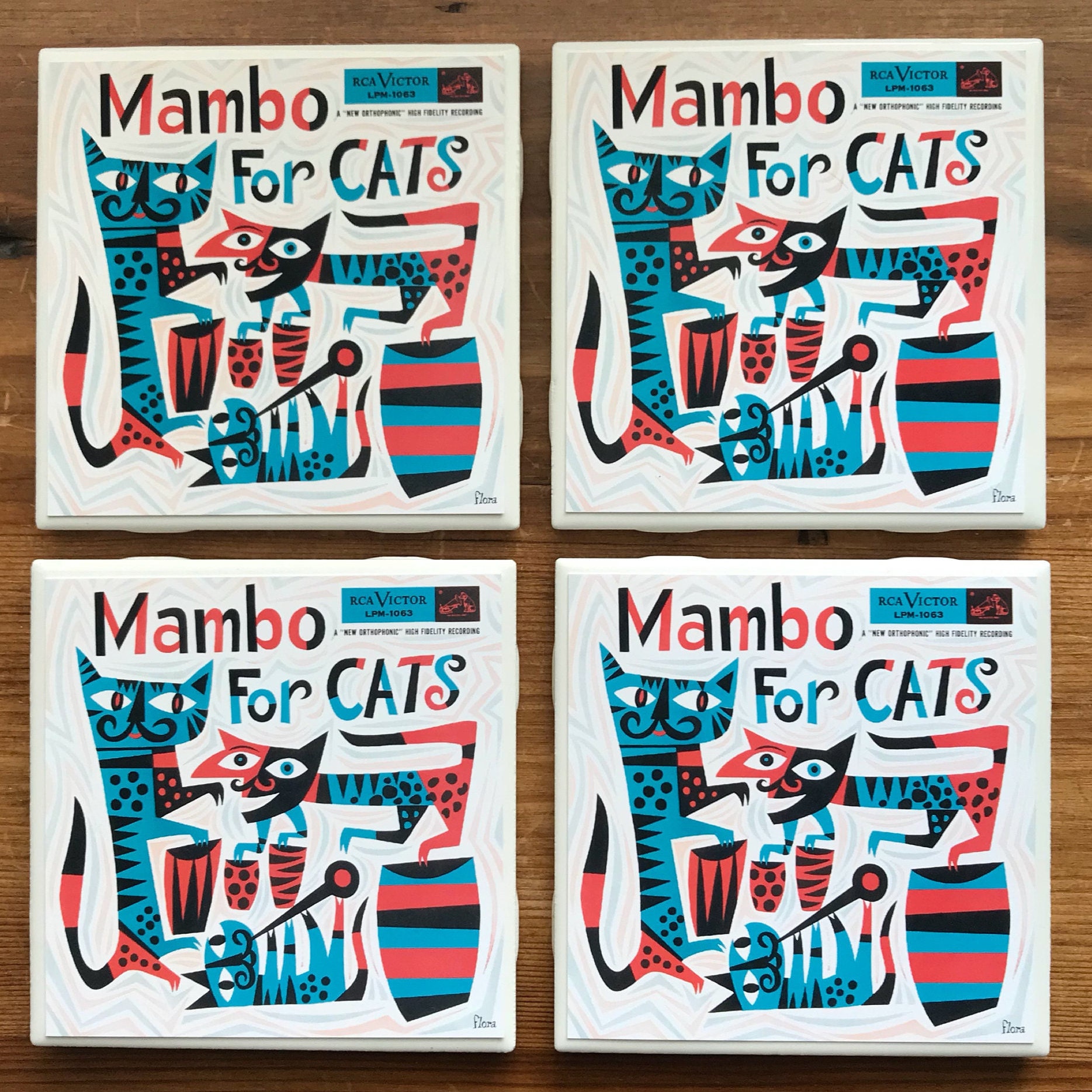 Mid Centurymodern Mambo Cat Coasters | Etsy