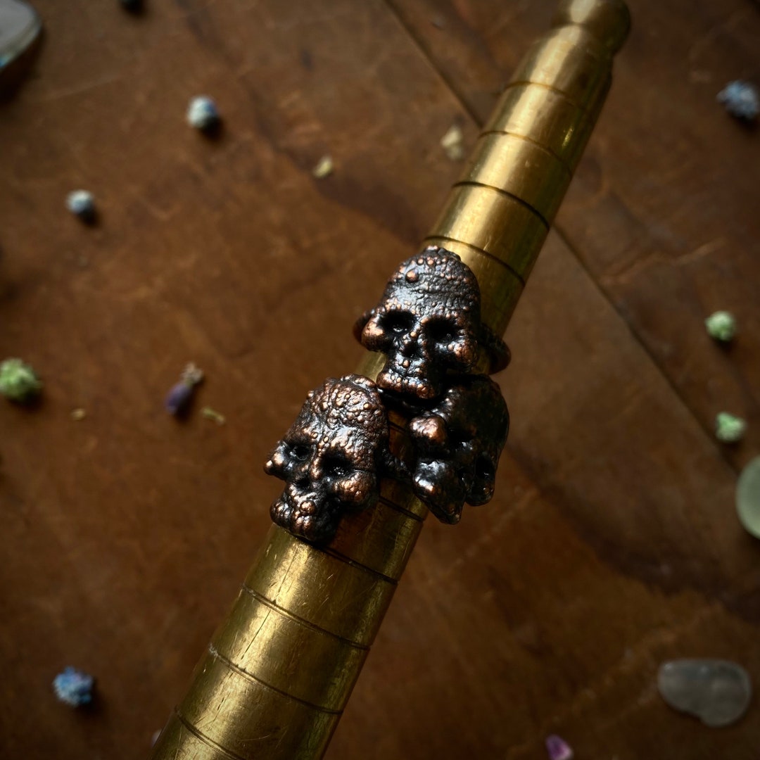 Skull Ring, Copper Skull Ring, Electroformed Copper Ring, Copper Ring ...