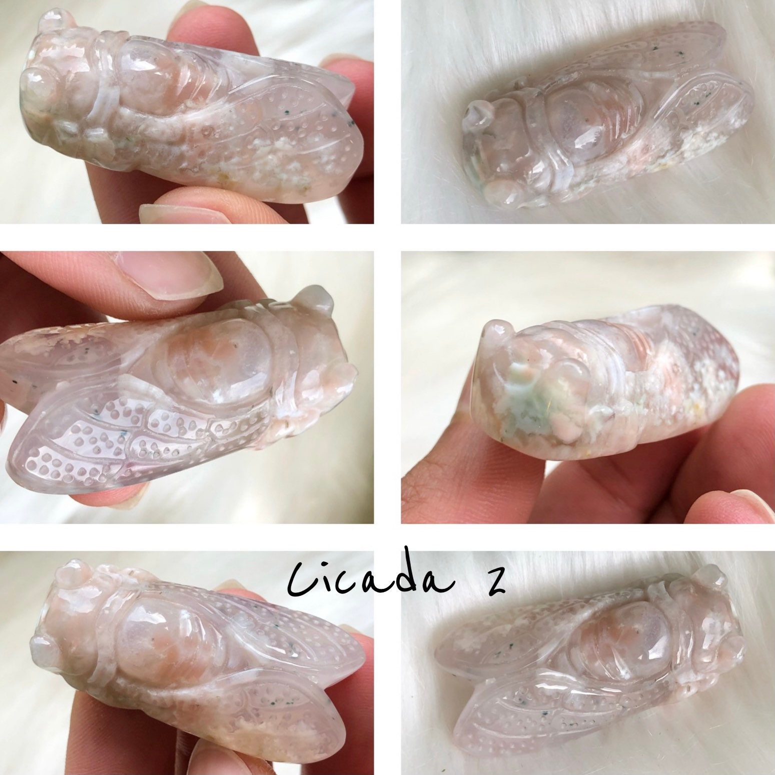 Flower Agate Cicada Pick Your Flower Agate Crystal Cicada | Etsy