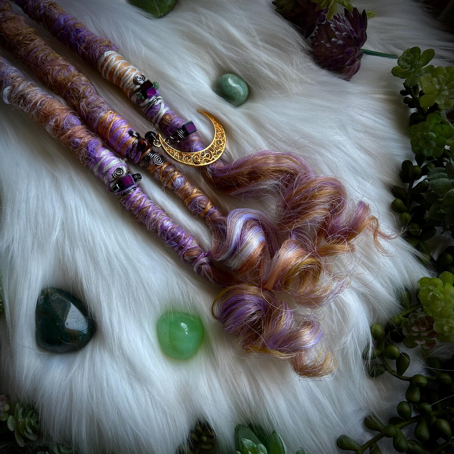 3 Ready to Ship Dreadlock Extensions, Lavender Peach Sorbet Blend ...