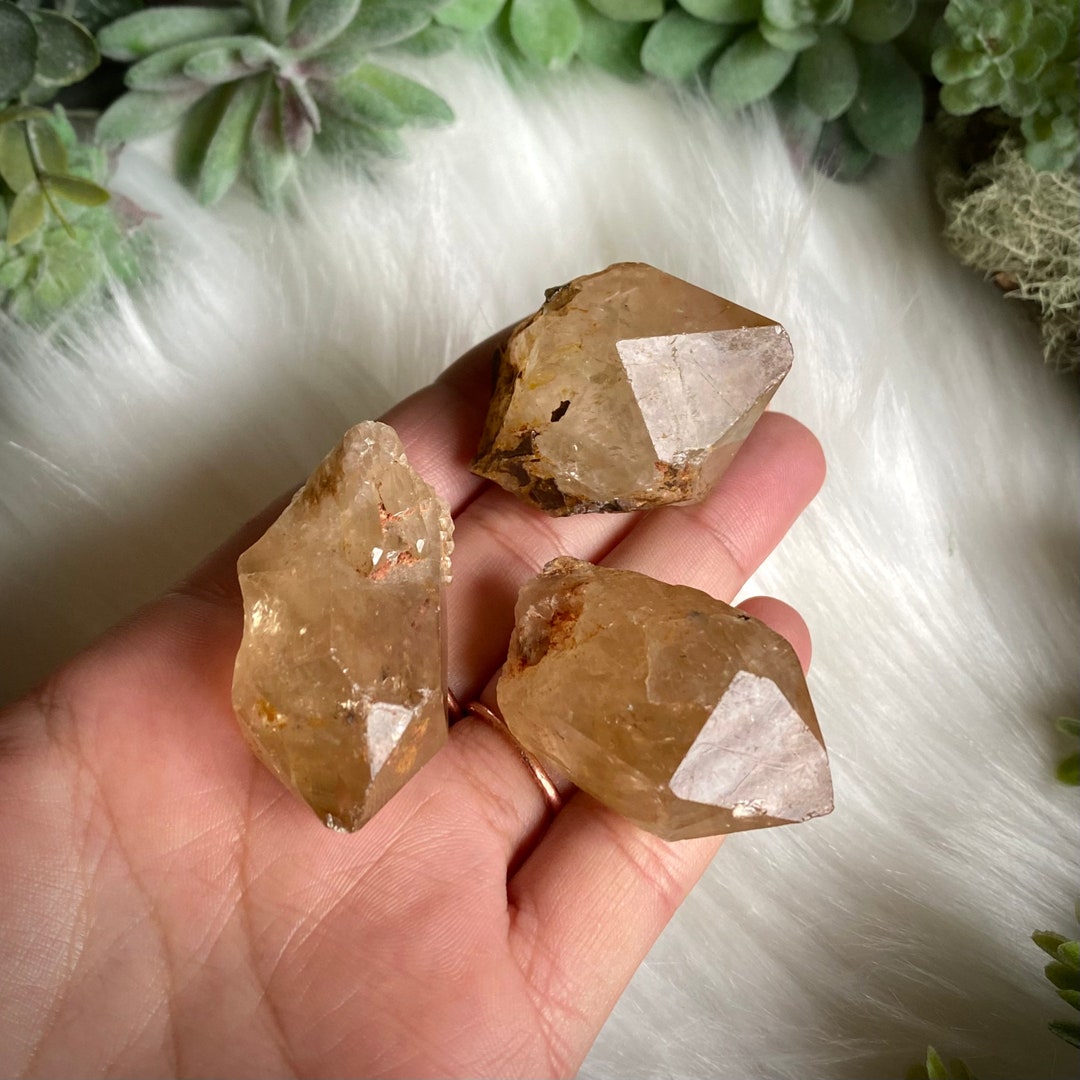 Congo Citrine Points Set of 3, Honey Citrine Points, Lwena Citrine ...