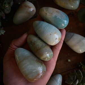 Sky Blue Quartz Raindrop Stone, Sky Blue Caribbean Quartz, Hand Carved ...