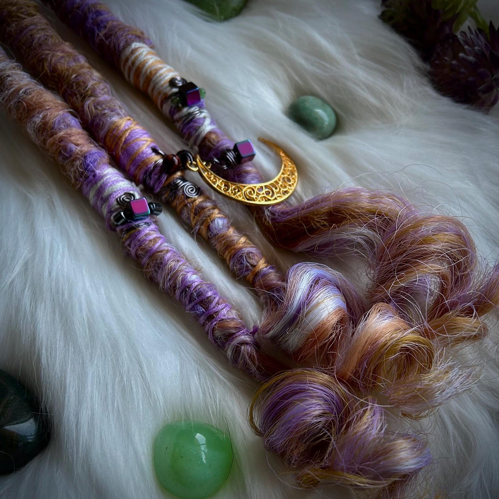 3 Ready to Ship Dreadlock Extensions, Lavender Peach Sorbet Blend ...