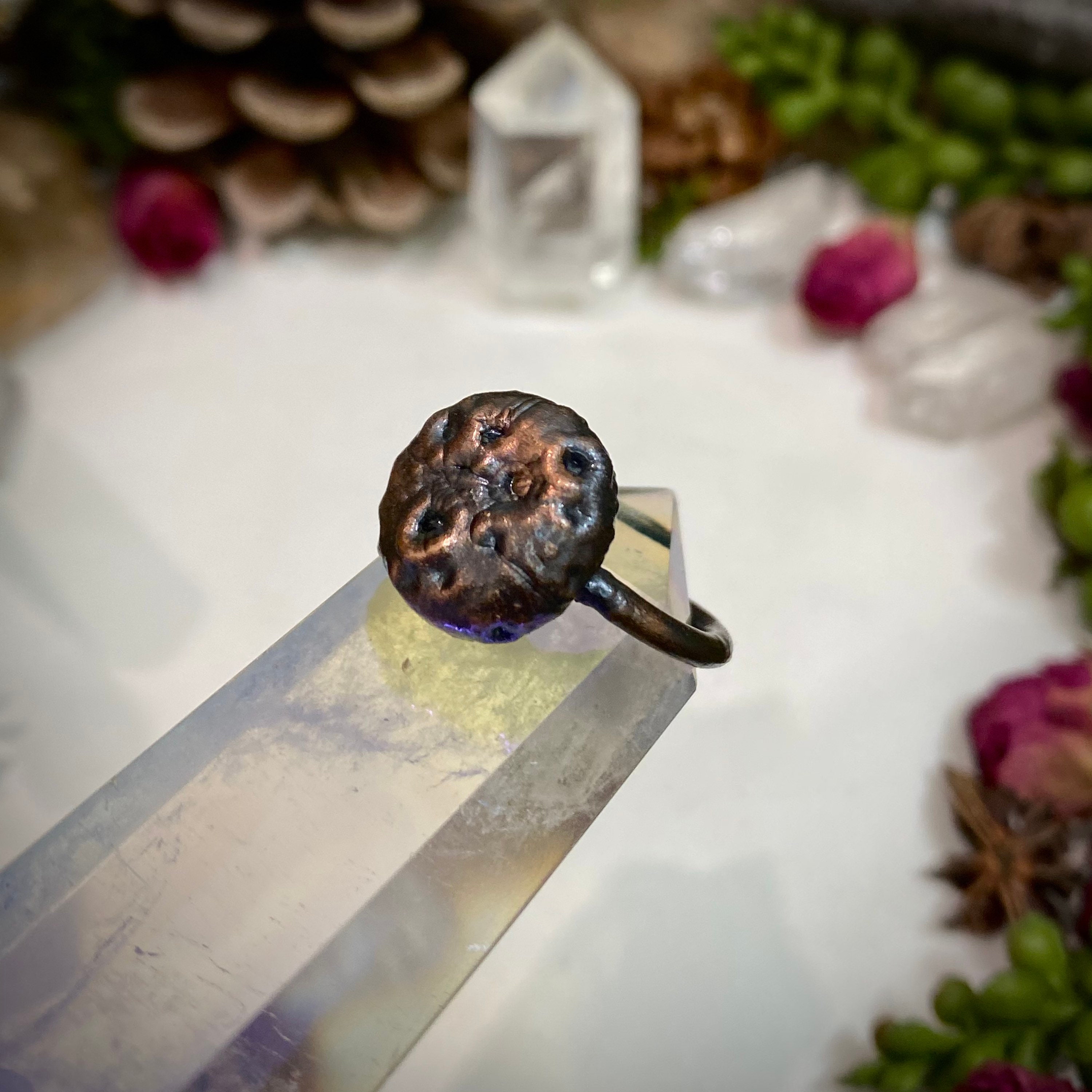 Copper Full Moon Ring Hand-sculpted Moon Ring Sculpted Ring - Etsy