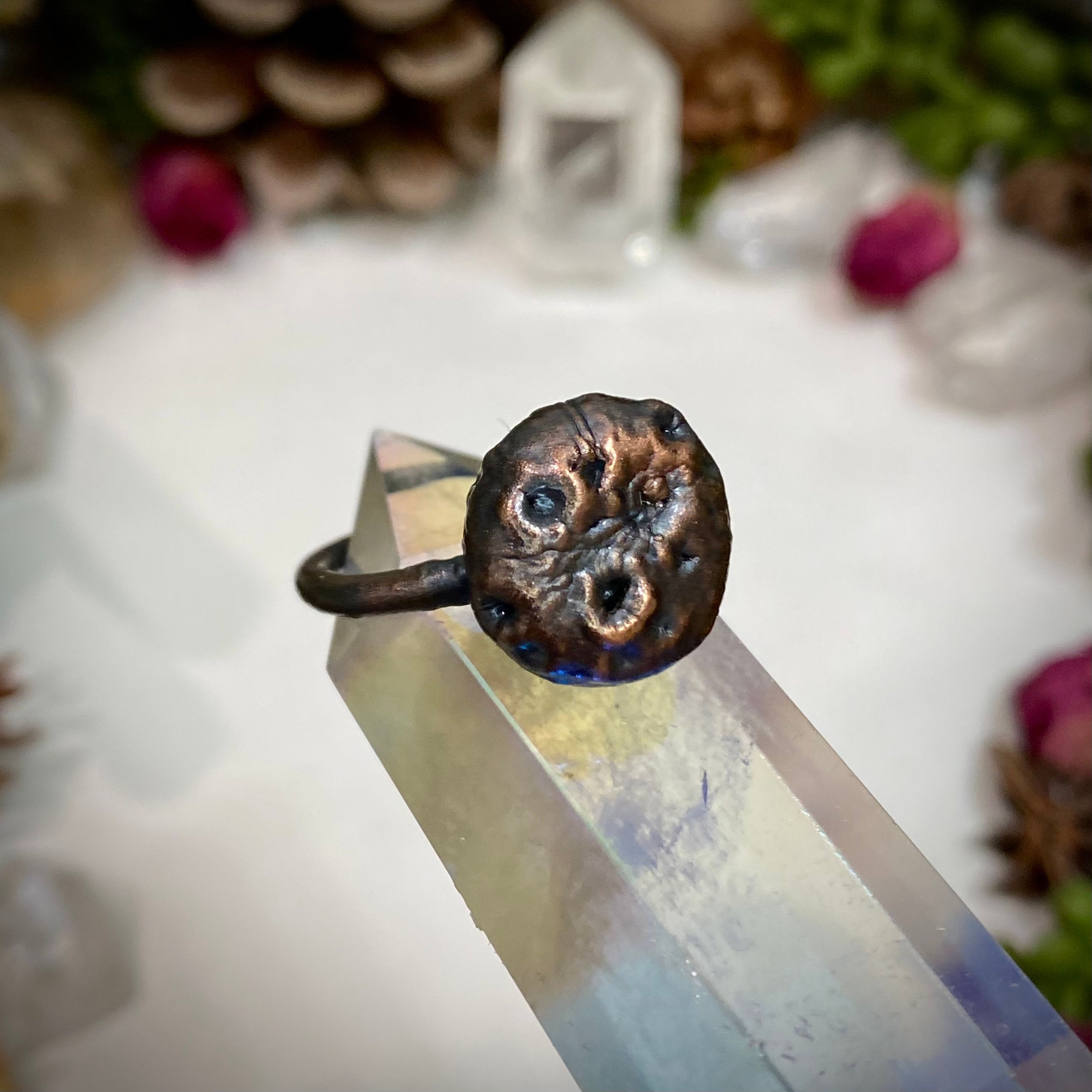 Copper Full Moon Ring Hand-sculpted Moon Ring Sculpted Ring - Etsy