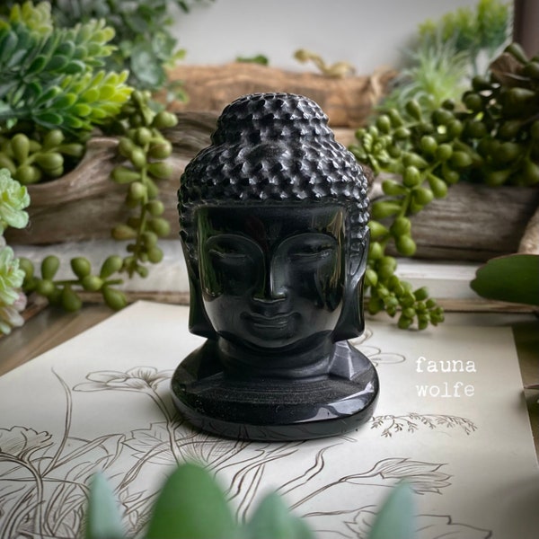 Obsidian Statue Buddha - Etsy