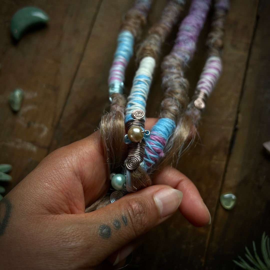 4 Ready to Ship Dreadlock Extensions, Lavender Blend Synthetic ...