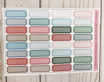 Scalloped labels | Etsy