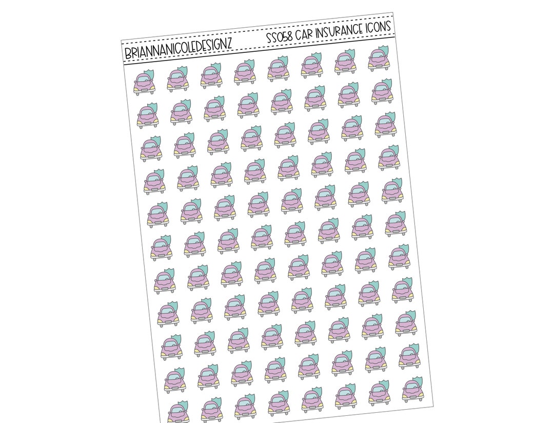 SS058 Car Insurance Icons | Planner Stickers - Etsy