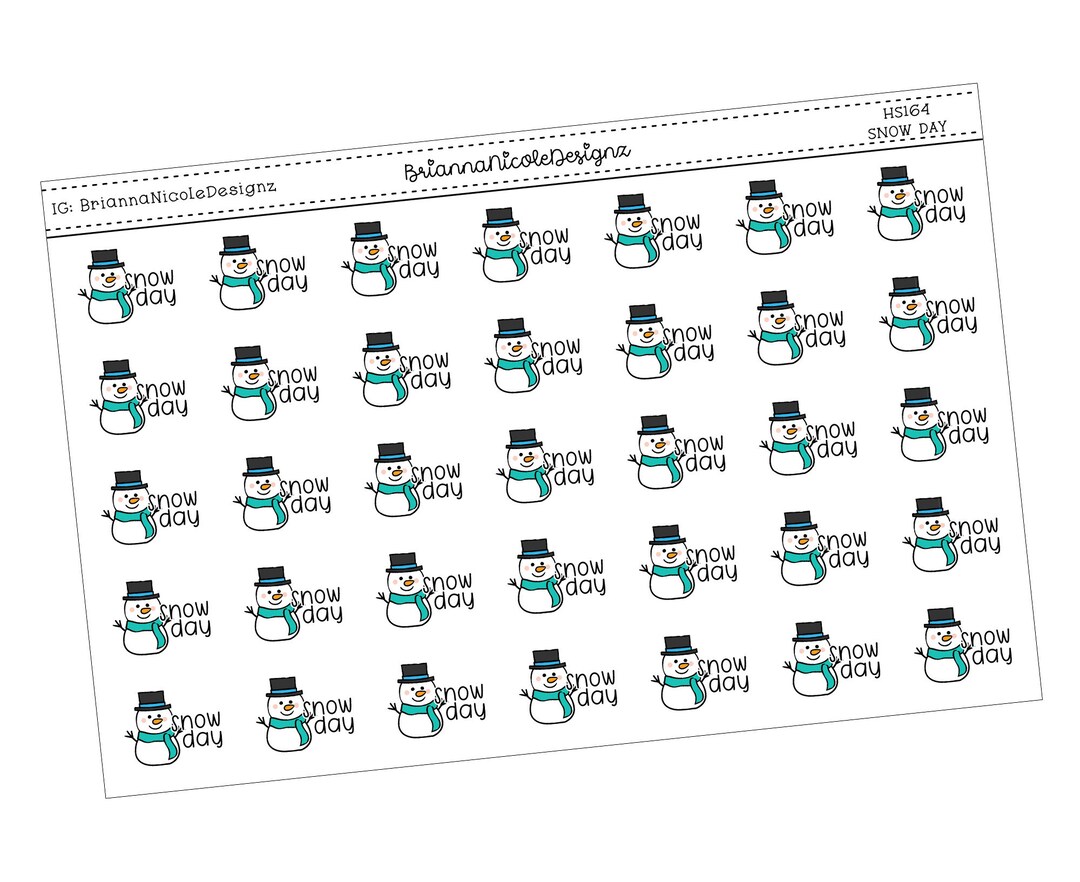 HS164 Snow Day | Planner Stickers - Etsy