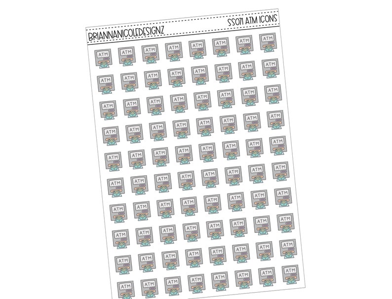 SS071 Atm Icons | Planner Stickers - Etsy
