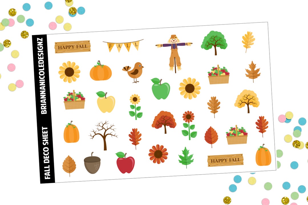 Fall Deco | Fall | Autumn Stickers| Pumpkins| Cozy Fall Stickers | Fall ...
