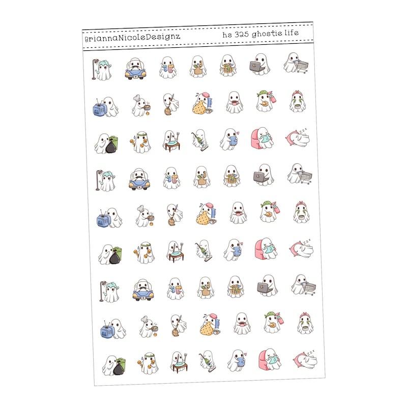 Ghostie Sticker Sheets - Etsy