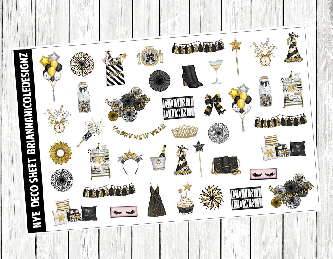 NYE Deco | Planner Stickers - Etsy