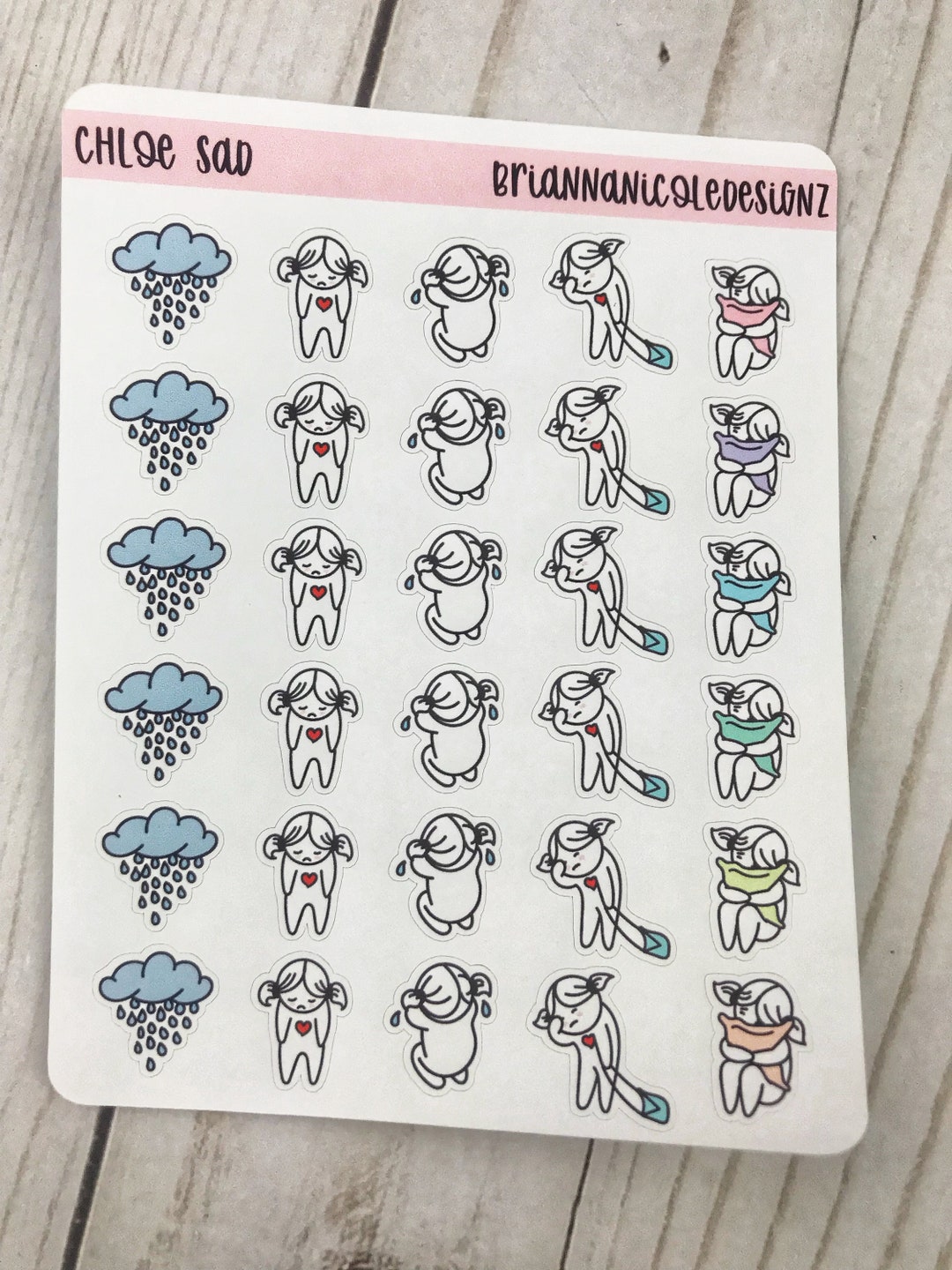 Chloe Sad | Planner Stickers - Etsy