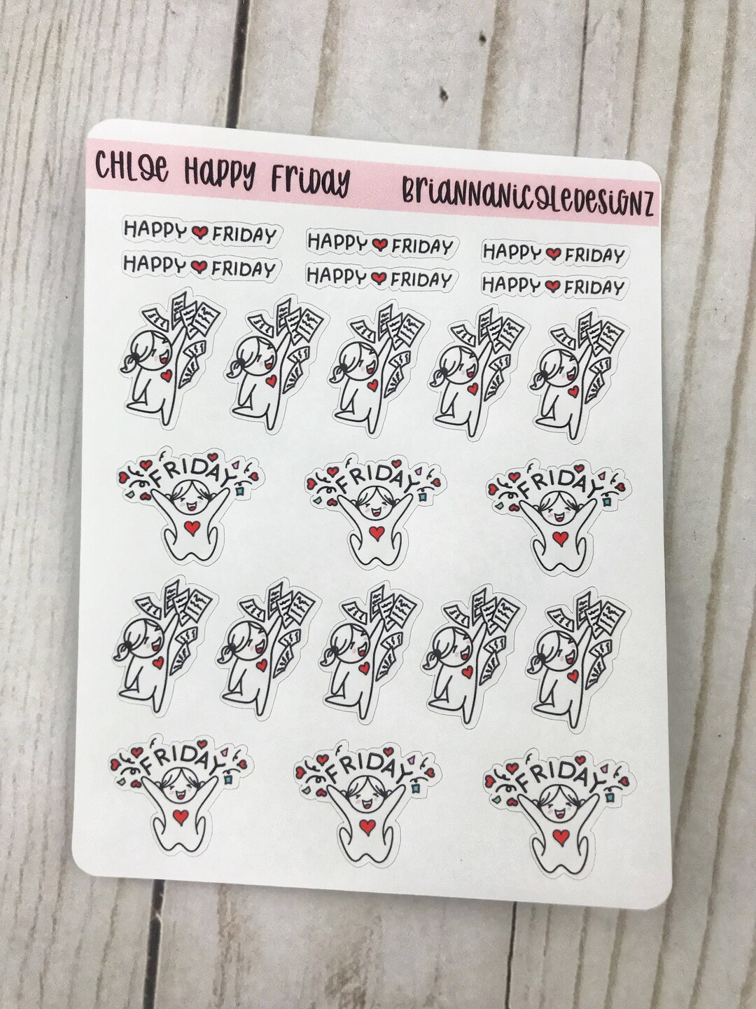 Chloe Happy Friday | Planner Stickers - Etsy