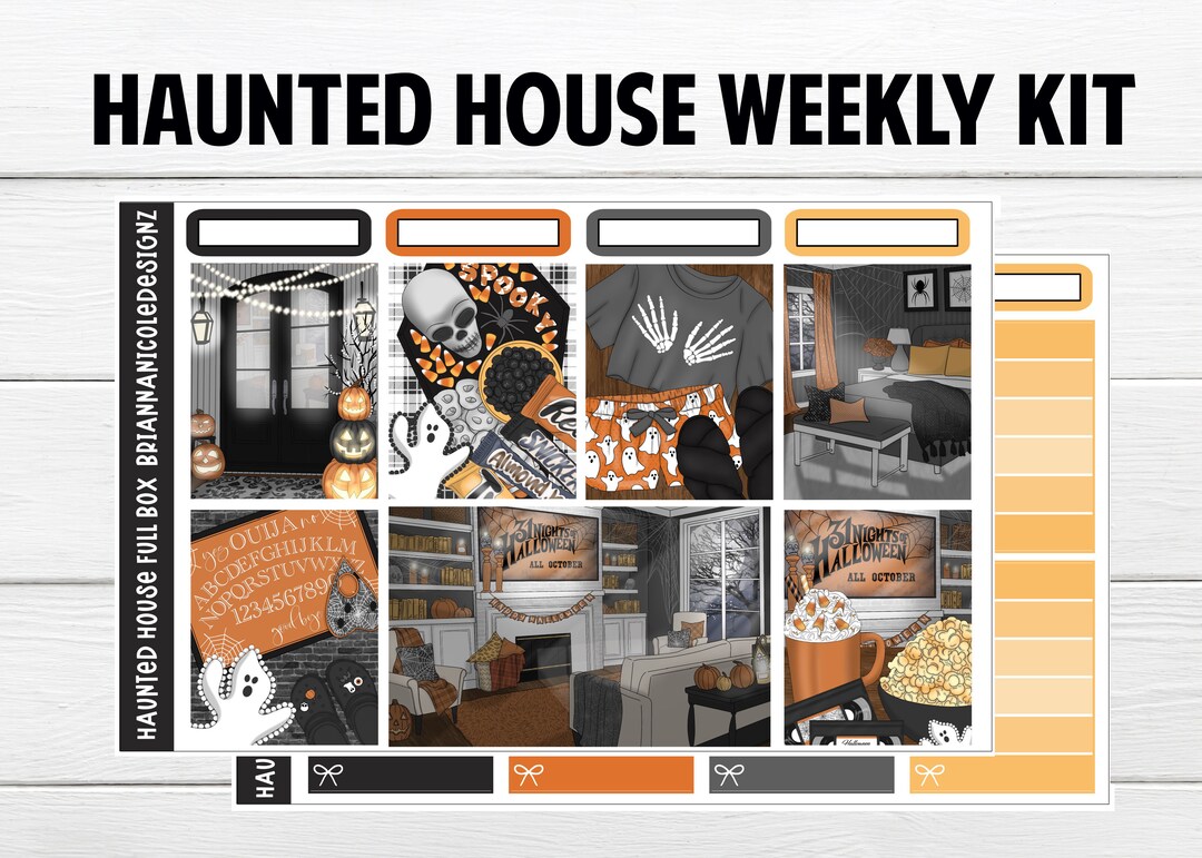 Haunted House Kit Weekly Planner Sticker Kit - Etsy