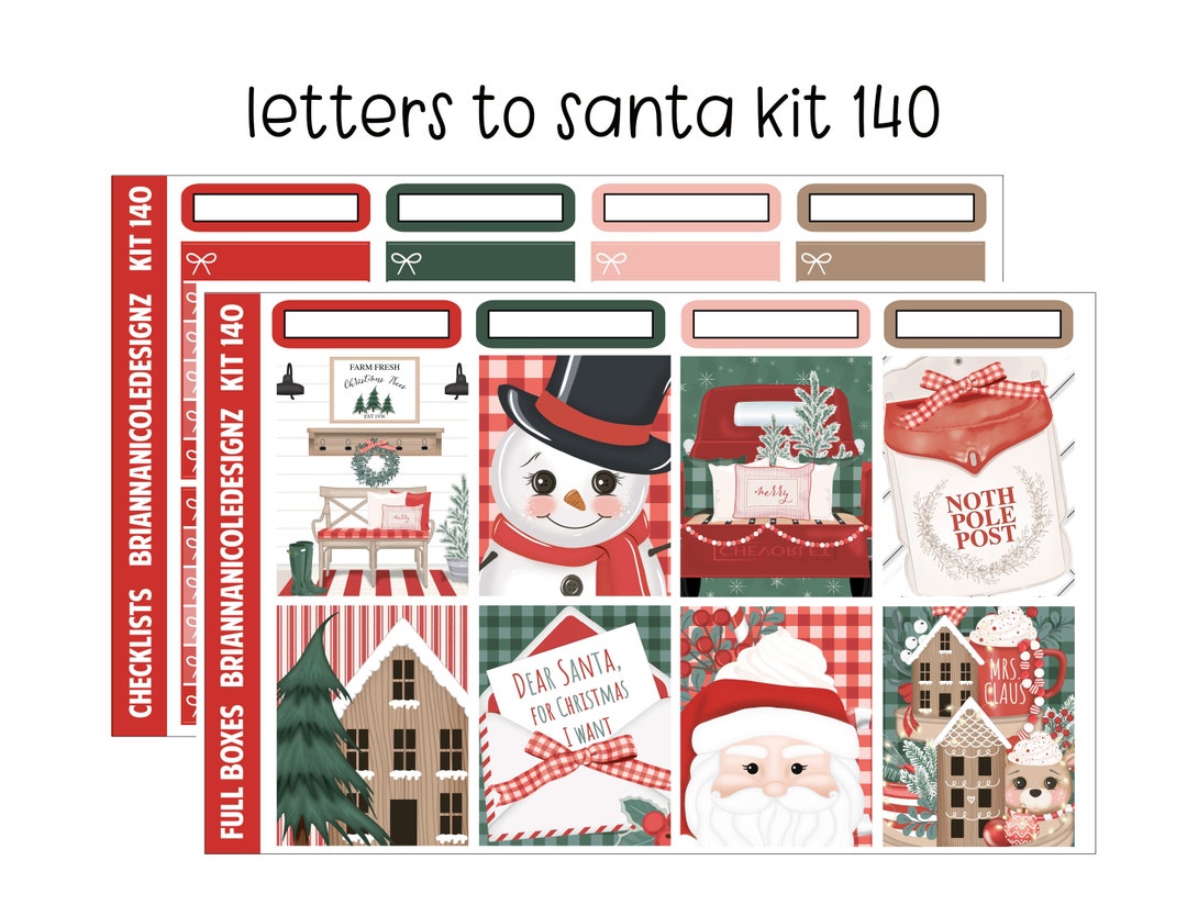 Kit 140 Letters to Santa Christmas Planner Stickers Christmas - Etsy