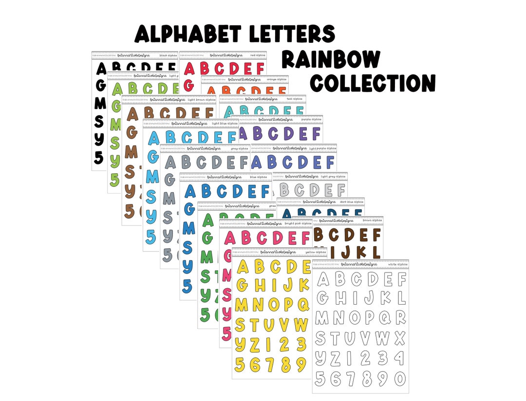 Rainbow Alpha Collection | Planner Stickers - Etsy