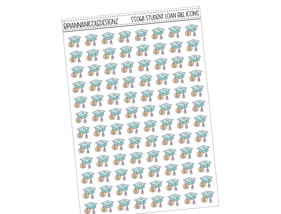 SS068 Student Loan Bill Icons | Planner Stickers - Etsy