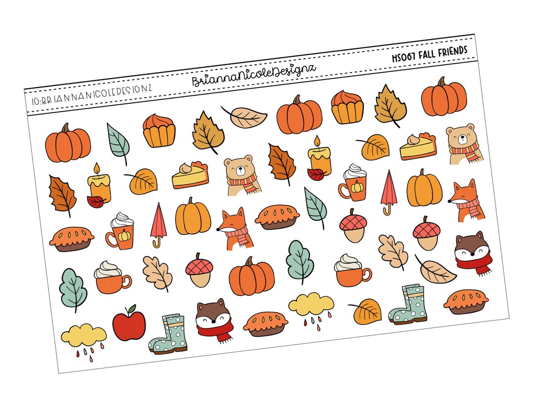 HS067 Fall Friends | Fall | Autumn Stickers| Pumpkins| Cozy Fall ...