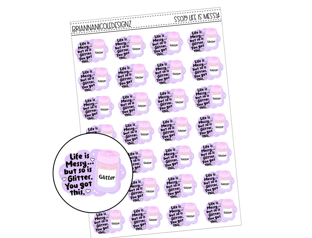SS079 Life is Messy | Planner Stickers - Etsy
