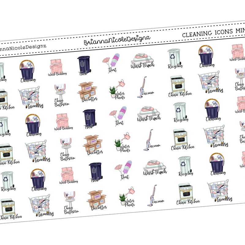Cleaning Planner Stickers - Etsy