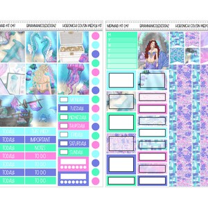 KIT 047 Mermaid Hobonichi Cousin Weekly Kit | Hobonichi Cousin Stickers ...