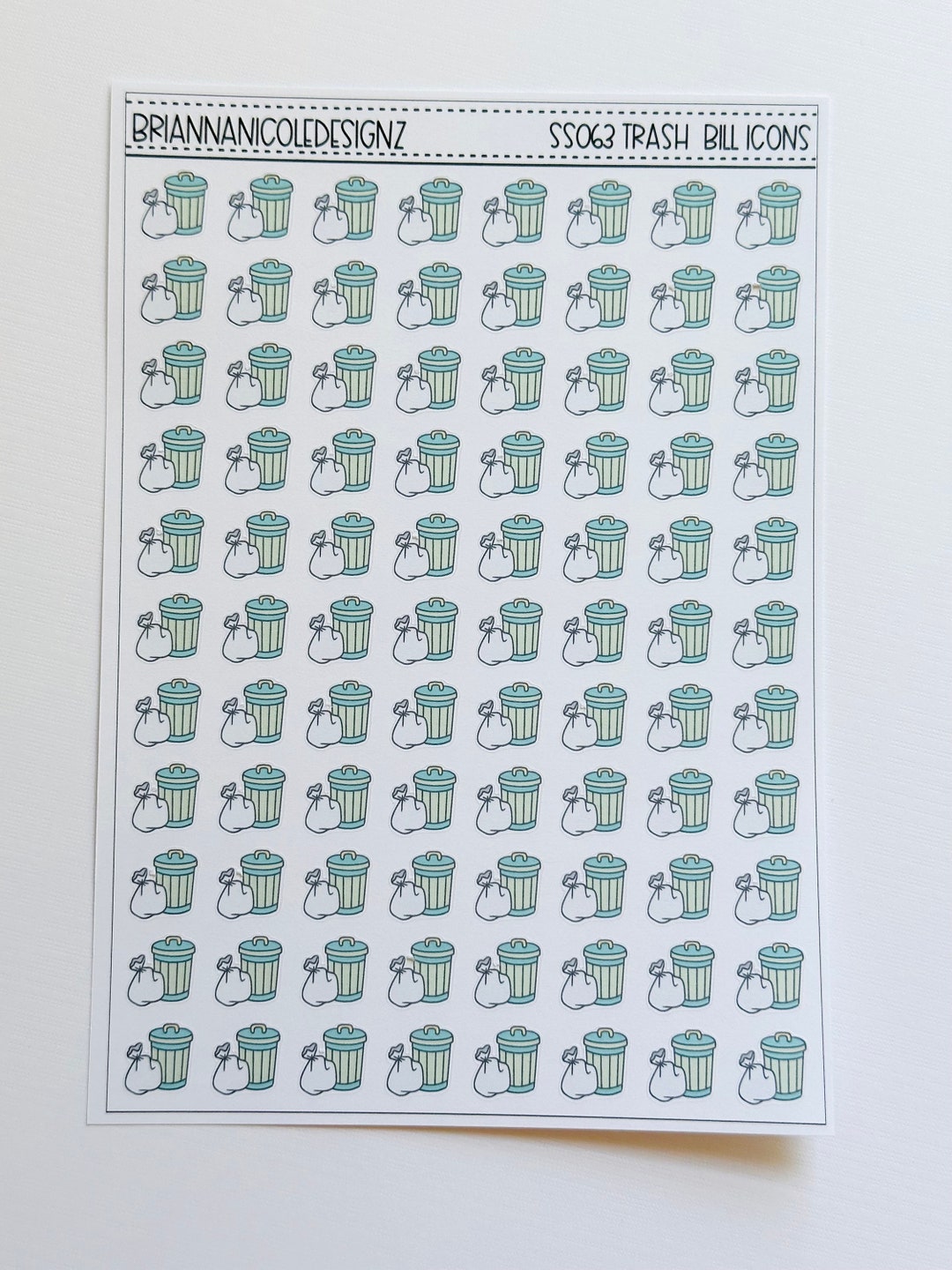 SS063 Trash Bill Icons | Planner Stickers - Etsy