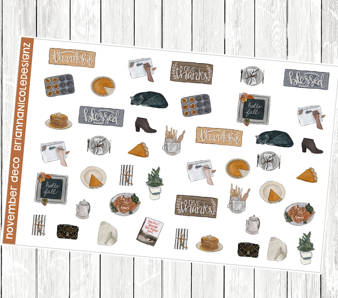 November Deco | Fall | Autumn Stickers| Pumpkins| Cozy Fall Stickers ...
