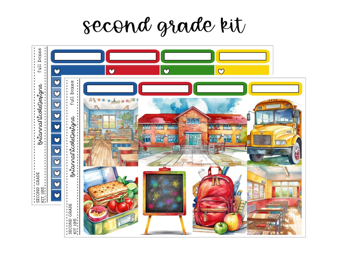 KIT 195 Second Grade | Weekly Planner Sticker Kit - Etsy