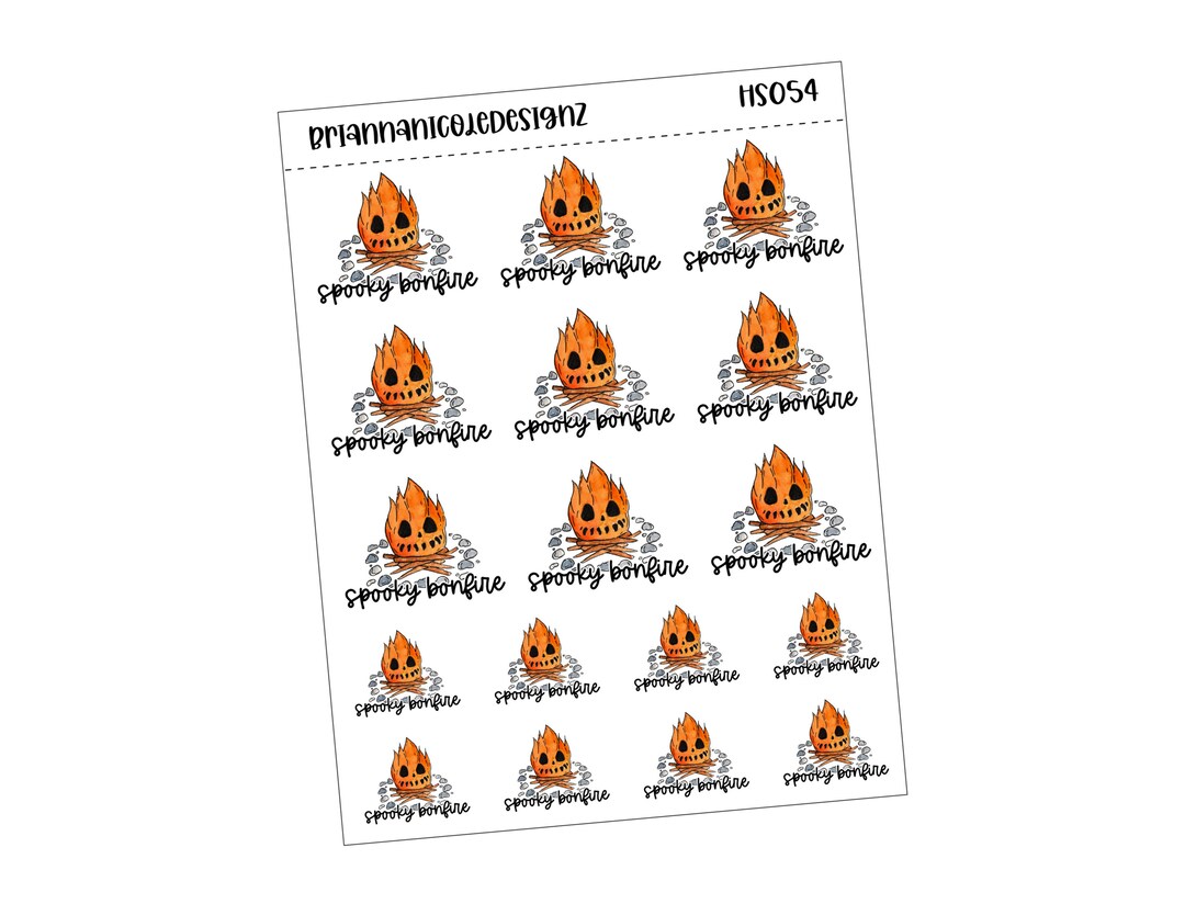 Hs054 Spooky Bonfire Planner Stickers - Etsy