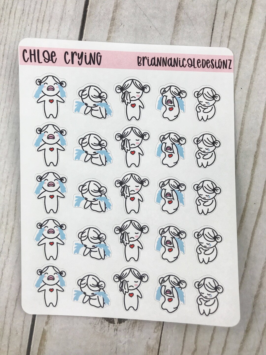 Chloe Crying | Planner Stickers - Etsy