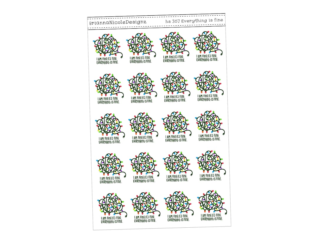HS 357 Everything is Fine | Christmas Planner Stickers - Etsy