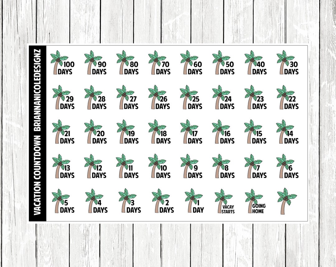 Pegatinas del planificador de cuenta regresiva de vacaciones - Etsy España