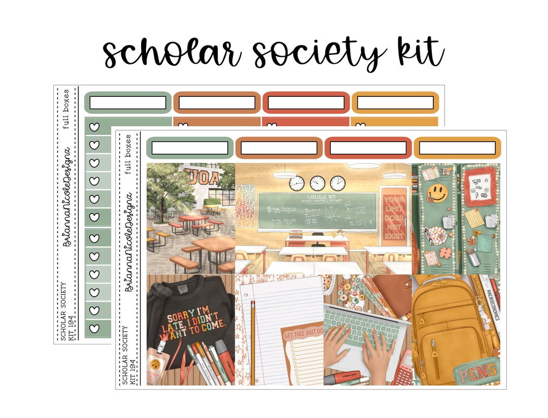 KIT 194 Scholar Society Weekly Planner Sticker Kit - Etsy