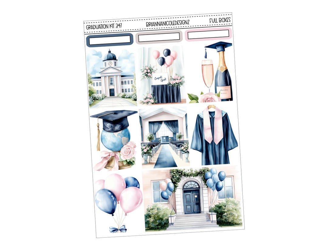 KIT 347 Graduation | Planner Stickers - Etsy