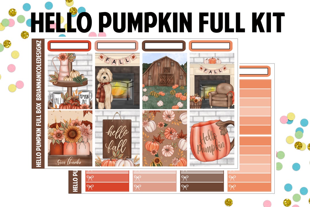 Hello Pumpkin Kit Weekly Planner Sticker Kit - Etsy