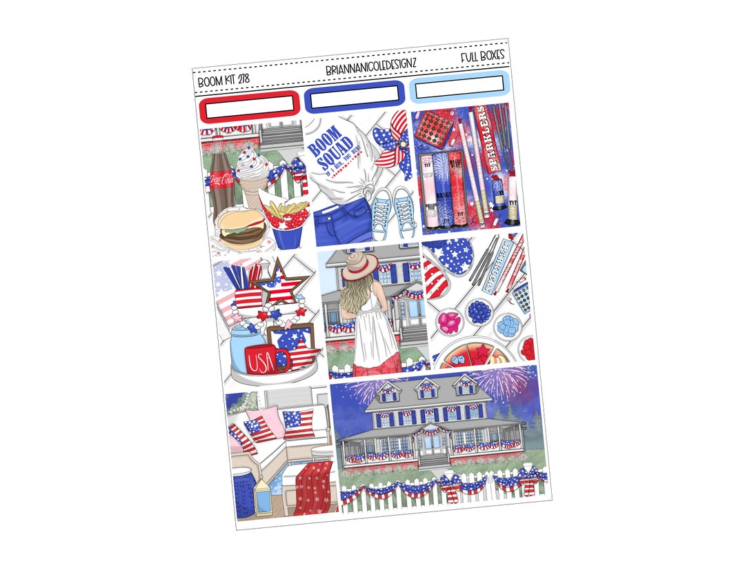 KIT 278 Boom | Summer Sticker Kits | 4th of July Stickers - Etsy